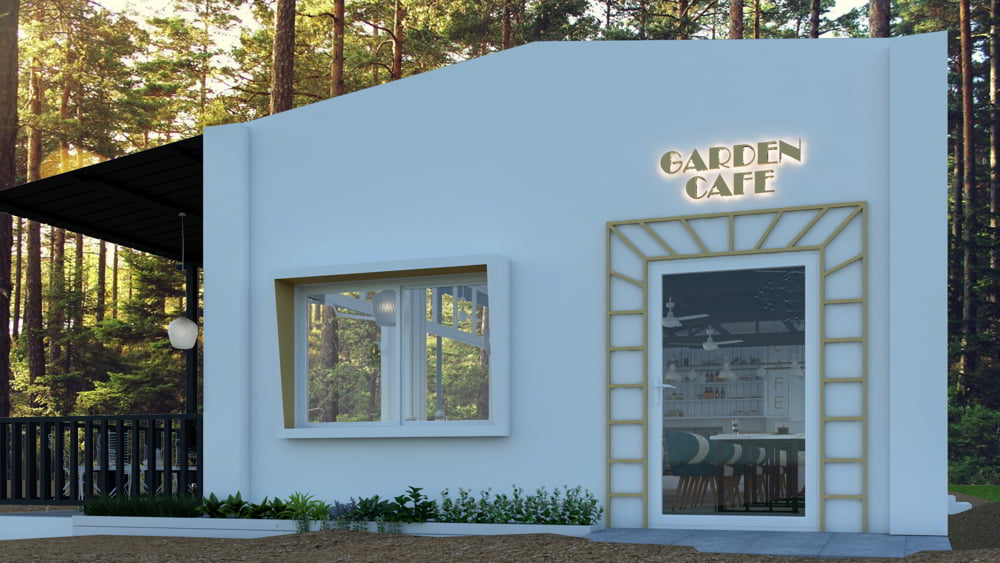 Yercaud Café: Where White, Gold, and Nature Converge - January Designs